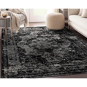 Well Woven Patras Black Vintage Oriental Medallion Area Rug 8x10 (7'10" x 9'10")
