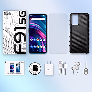 BLU F91 5G | 2022 | 3-Day Battery | Unlocked | 6.8” Full HD+ Display | 128/8GB | 48MP Quad Camera | NFC Capable | US Version | US Warranty | Sky Blue (Renewed)