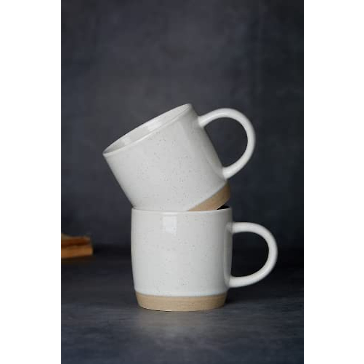 famiware Milkyway Coffee Mugs, 12 oz Coffee Mug Set for 4, Tea Cups with Handle for Coffee, Tea, Cocoa, Milk, White