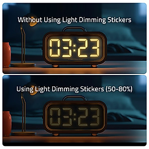 JIEHENG Light Dimming Stickers,LED Light Dimming Stickers,Blackout Stickers for Electronic,2 Sheets Cover White and Black, LED Dimming 50% Dimming of LED Lights(Cut-50% Dimming White and Black)