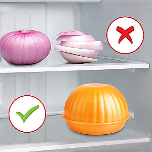 ZTFORUS Onion Tomato Keeper Set, Reusable Refrigerator Food Saver Container with Lid Onion Organizer Holder for Leftover Tomato Onion