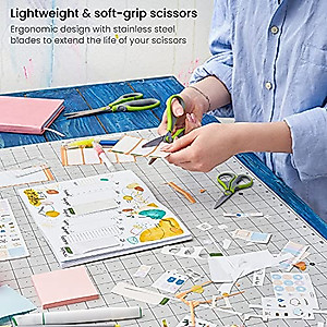 Arteza Household Scissors, Set of 3 â€“ 5, 7, and 8.25 Inches, All-Purpose Scissors with 3D Blades of Stainless Steel, Home Supplies for Crafting, Cooking, and School Projects