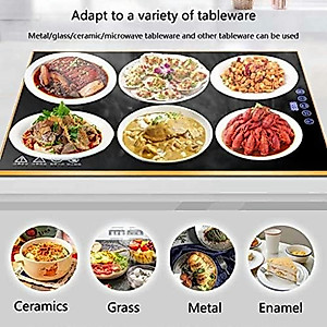 Electric Food Warmer Plate, Electric Warming Tray Serving Tray Food Multifunctional Hotplates Warmer Hot Plate with Adjustable Temperature Control Keep Food Warm for Buffets Home Dinners