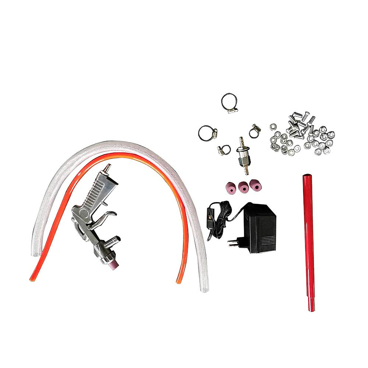 Winado 25 Gallon Bench Top Portable Sand Blaster Cabinet Kit, 40-120 PSI Power Air Sandblasting with Spray Gun & Nozzle Heavy Duty Steel Construction, Red