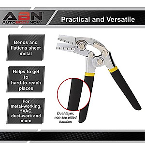 ABN Hand Seamers Sheet Metal Tool - 3 Inch Offset Metal Bending Pliers for Roofing, Siding, HVAC, and More