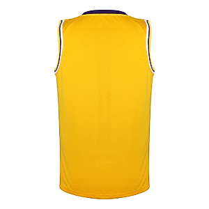 MESOSPERO Blank Basketball Jersey Men's Mesh Athletic Sports Shirts Black Yellow White S-3XL (Yellow, X-Large)