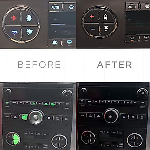 OxGord AC Dash Button Repair Kit - Original Design & Made in USA - Best for Fixing Ruined Faded A/C Control Buttons - Decal Replacement Fits Select 07-14 GM Vehicles - Car SUV Van Truck Accessories