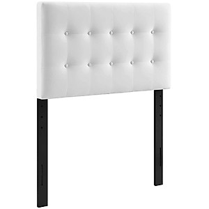 Modway Emily Twin Biscuit Tufted Performance Velvet Headboard, White