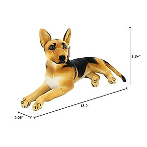 Jesonn Realistic Stuffed Animals German Dog Shepherd Plush Toys (18.9 Inch)