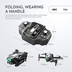 Rc Drones With Camera for Adults 4K Fpv Mini Drone with Altitude Hold Headless Mode One Key Start Speed Adjustment, VR 3D Experience, Rc Quadcopter for Beginners Cool Stuff (Black)