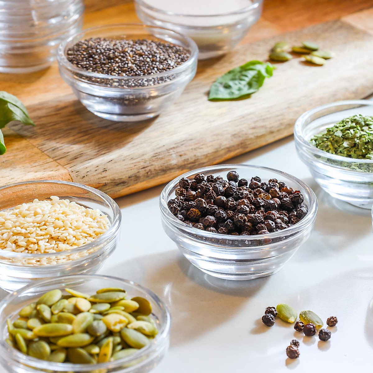 Beille Cooking Baking Supplies Small Glass Pinch Bowl Ramekin Kitchen Essential, 4pc