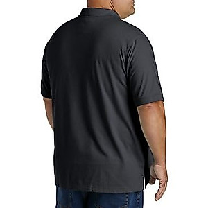 DXL Big and Tall Essentials Jersey Polo Shirt, Black, 2XLT
