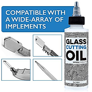 Glass Cutting Oil with Precision Application Top - 4 Ounces - Made in USA Custom-Formulated for an Array of Glass Cutters and Glass Cutting Applications Including Bottles