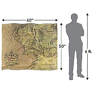 The Lord of The Rings Blanket, 50"x60" Map of Middle Earth Silky Touch Super Soft Throw Blanket