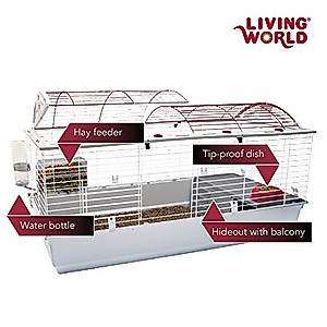 Living World Deluxe Habitat, Rabbit, Guinea Pig and Small Animal Cage, White, X-Large