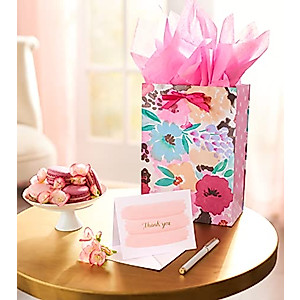 American Greetings Thank You Cards with Envelopes, Pink Brushstrokes (50-Count)