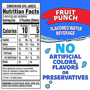 Capri Sun Roarin' Waters Fruit Punch Wave Naturally Flavored Water Kids Beverage (40 ct Pack, 4 Boxes of 10 Pouches)