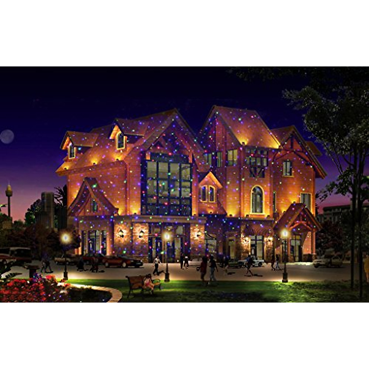 LedMall Motion 8 Patterns in 1 Red, Green, and Blue Outdoor Christmas Laser Lights Projector with remote control and Security Lock