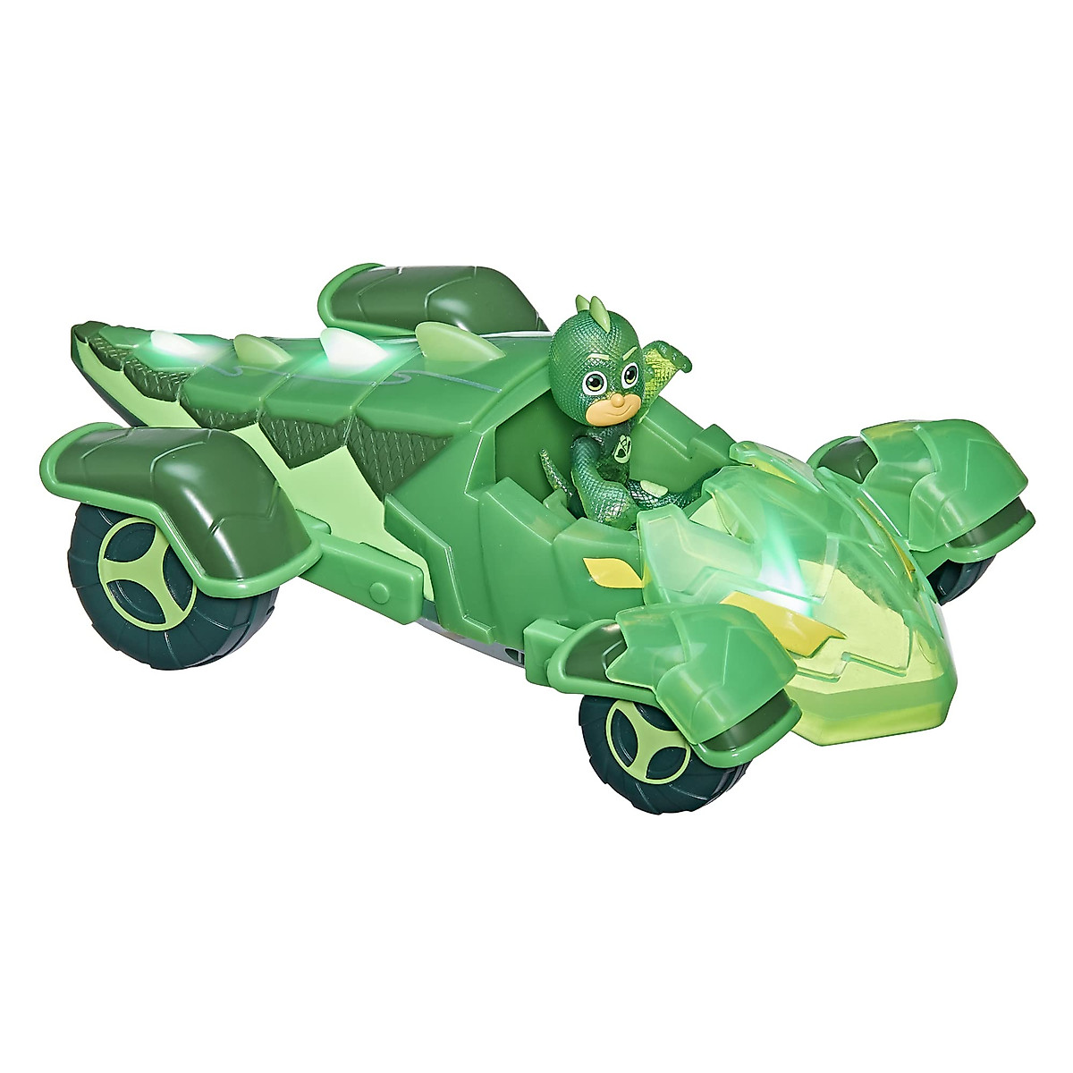 PJ Masks Toys Glow & Go Gekko-Mobile, Light Up Toy Cars, Includes Gekko Action Figure, Preschool Toys, Superhero Toys for 3 Year Old Boys and Girls and Up