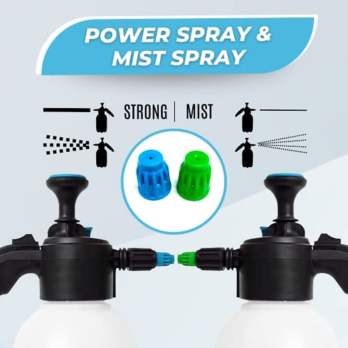 AGRICAS 0.5 Gallon Hand Pump Sprayer, 2L Garden Sprayer, Pressure Weed Sprayer, Handheld Pump Mister, Adjustable Nozzle, Lawn and Garden Care, Watering, Outdoor and Auto - Multi-Purpose