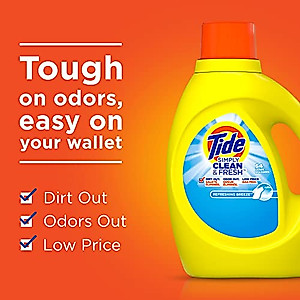 Tide Simply Clean & Fresh Liquid Laundry Detergent, Refreshing Breeze, 128 fl oz (3.78 L)