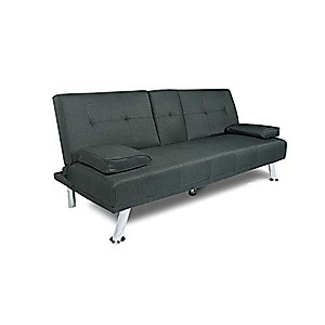 ERYE Modern Convertible Futon Sleeper Sofa with Pull Out Couch Bed, Functional Tufted Loveseat & Daybed for Home Office Apartment Studio Small Space Living Room