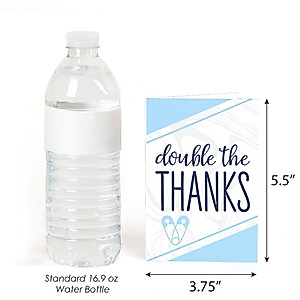 Big Dot of Happiness It’s Twin Boys - Blue Twins Baby Shower Thank You Cards (8 count)