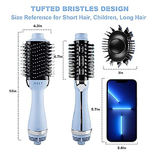 Hot Air Brush, 4 in 1 Hair Dryer Brush & Volumizer, One Step Blow Dryer Suitable for Straight and Curly Hair, Ceramic Coating Achieve Salon Styling at Home 1200W