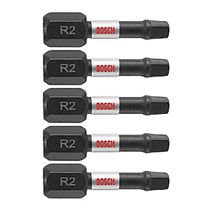 BOSCH ITSQ2105 5-Pack 1 In. Square #2 Impact Tough Screwdriving Insert Bits