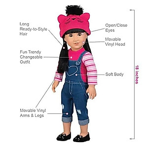 Adora Amazon Exclusive Amazing Girls Doll - 18” Girl Doll in Fashionable and Elegant Outfit, Birthday Gift for Ages 3+ - Cool Cat Zoe