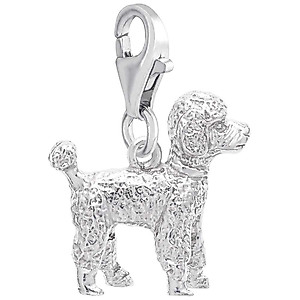 Rembrandt Charms Poodle Charm with Lobster Clasp, Sterling Silver