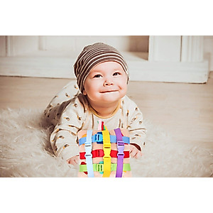 Toddler Early Learning with Buckles,Plush Soft Travel Toy- Toy with Basic Life Skills Children's Plush Travel Activity Game-Children Educational Learning
