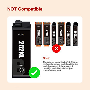 ejet 252XL Remanufactured Ink Cartridge Replacement for Epson 252 Ink 252 XL T252 T252XL Ink for Workforce WF-3640 WF-3620 WF-7210 WF-7710 WF-7720 Printer (2 Cyan, 2 Magenta, 2 Yellow, 6-Pack)