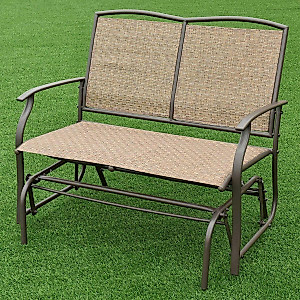 UYSB Patio Glider Rocking Bench Double 2 Person Chair Loveseat Armchair Backyard New Chair Rocking Chair Rocker Chair Rocker Camp Chair Rocker Recliner Rocking Camp Chair Rocking Chairs