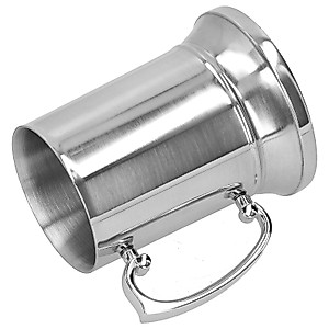 Milltrip Stainless Steel Mug Silver Double‑Layer Beer Mug with Handle for Bar Hotel Supplies Cocktail Glass Goblet Cups(560ml)