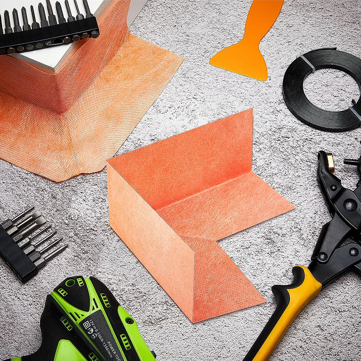 6 Pcs Waterproofing Seal Kit, 4 Inside Waterproofing Membrane and 2 Pcs Outside Waterproofing Corner Polyethylene Shower Corner Seamless Membrane Corner for Bathroom Bathtub Walls and Surrounds