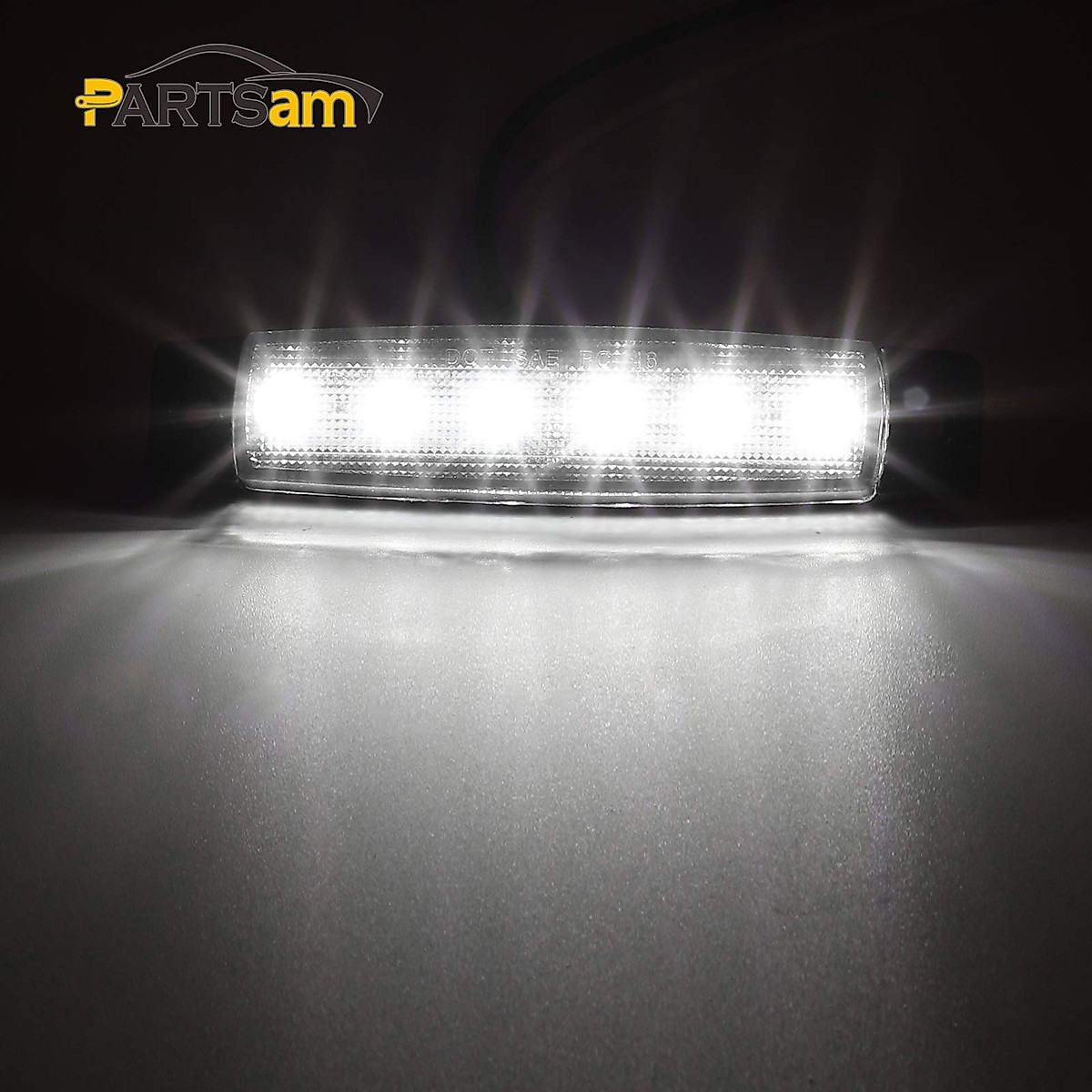 Partsam 10Pcs 3.8" Inch Smoked 6 White LED Boat Interior Navigation Courtesy Utility Strip Light Bar Marine Deck Transom Step Cockpit Lighting Lamp Waterproof for Fishing Pontoon Kayak Yacht Sailboat