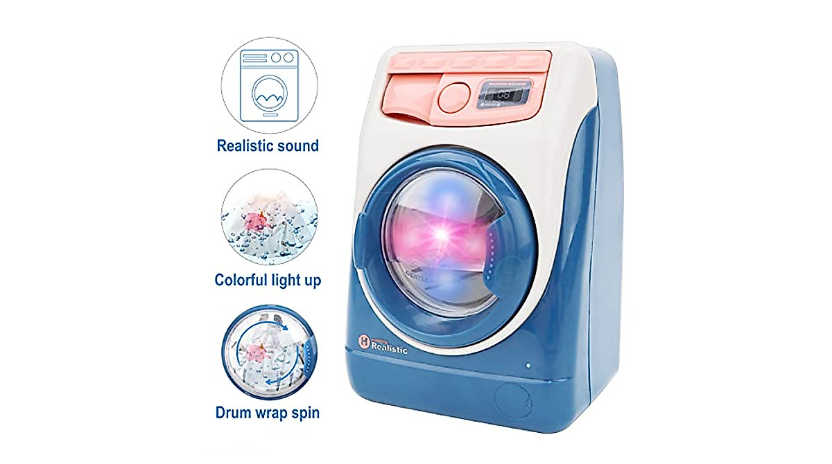 deAO Washing Machine Toy for Kids - Realistic Sounds