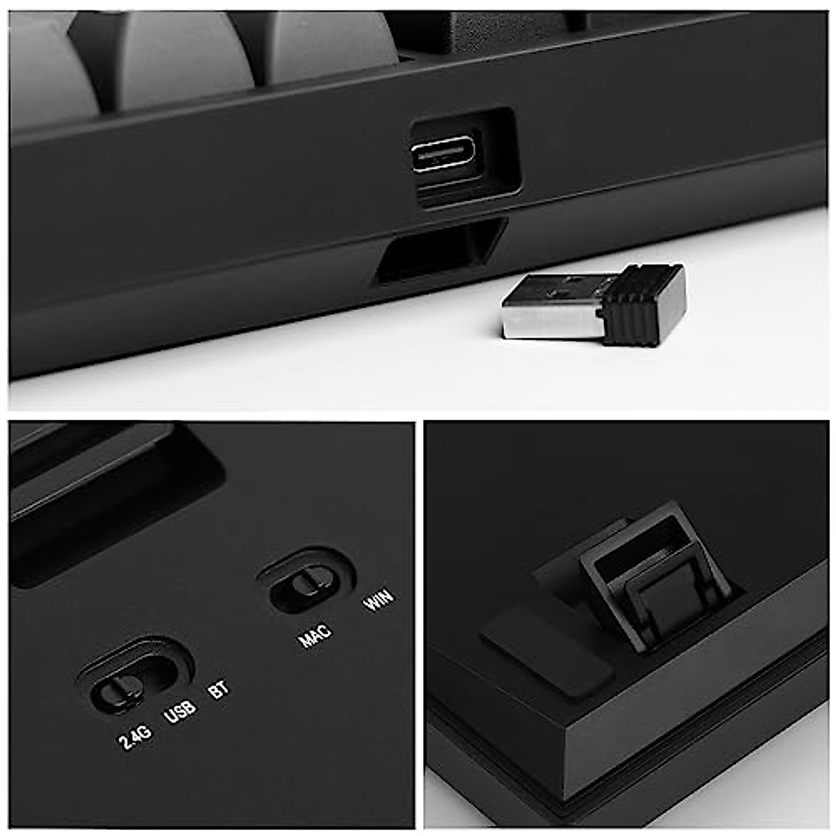 EPOMAKER TH80 SE Gasket 75% Mechanical Keyboard, NKRO Hot Swappable RGB 2.4Ghz/ Bluetooth 5.0/ Wired Gaming Keyboard with Poron/EVA Foam, 4000mah Battery (Black Purple, Flamingo Switch)