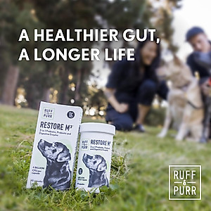 Ruff & Purr Probiotics for Dogs – Multi-Strain Probiotics and Prebiotics for Gut Health, Immune Support, Healthy Skin and Coat – Clinically Studied DE111 & PreforPro – 60 Easy to Give Capsules