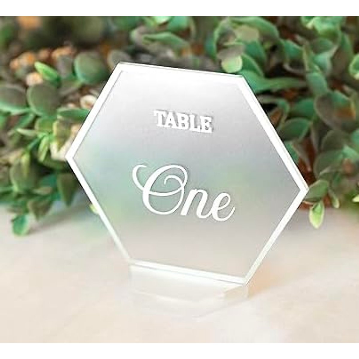 Wedding Table Numbers with Elegant Hexagon Design and Dark Silver Lettering, Table Numbers, Table Numbers For Wedding Reception, Acrylic Table Numbers, Hexagon Table Numbers, 1-30