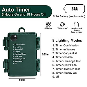 LOENDE Battery Operated String Lights Waterproof 16FT 30 LED 8 Modes Fairy Garden Globe String Lights with Timer for Christmas Tree Holiday Outdoor Indoor Patio Party Decor, Warm White (2 Pack)