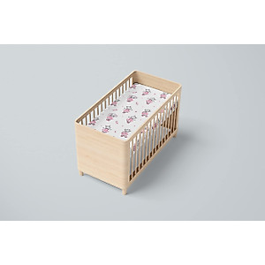 NEYM DESIGN/Premium Cotton Fitted Baby Crib Sheet, Baby Toddler Mattress Cover, Ultra Soft Cotton Sheet, (Clouds and Cute Bears)