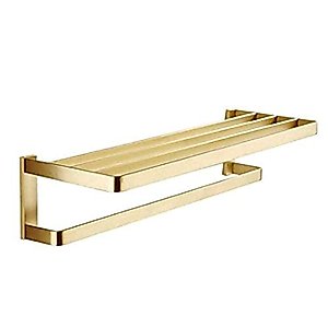DINGZZ Double Towel Bar Stainless Steel Bathroom Kitchen Towel Holder Dual Towel Rod Rustproof Wall Mount