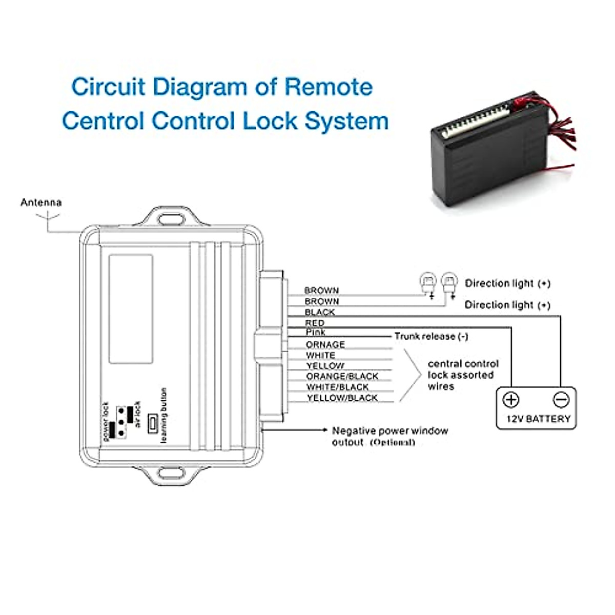 Universal Car Door Lock Vehicle Keyless Entry System Auto Remote Central Kit with Control Box, Remote car Location,Rising Power Window,with 2 Remote Controllers