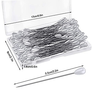 220p Corsage Pins, Boutonniere Pins, Boutineer Pin, White Pearl Pins, Wedding Bouquet Pins for Jewelry, Flower DIY Crafts