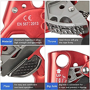 SZCQ SRT Climbing Equipment Hand Ascender Light Alloy Mountaineering Rock Ergonomic Rappelling Gear Handled Right asender Arborist Tree Climber Rigging (Blue,Right Hand)