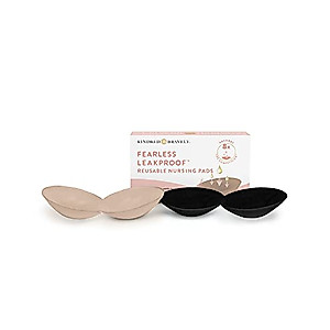 Kindred Bravely Fearless Leakproof Reusable Breast Pads | Ultra Absorbent Washable Nursing Pads 4 Pack