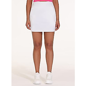 THE GYM PEOPLE Women's Golf Skort Tennis High Waist Lightweight Athletic Casual Skirts Built-in Shorts with 4 Pockets White