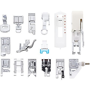 Sewable 15 Piece Presser Feet Set with Walking Foot | Fits Low Shank Sewing Machines - Brother, Janome, Singer, Baby Lock, Kenmore, and More | 14 Presser Feet, Snap On Adapter, and Storage Case